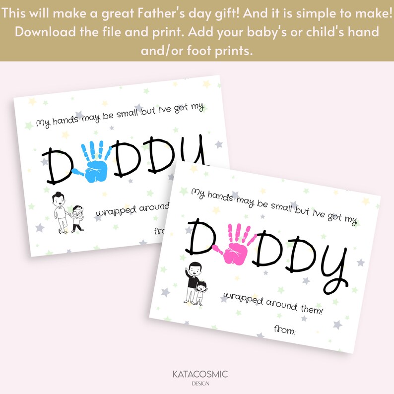 Handprint Art Craft / Daddy Dad / Small Fingers Wrapped Around - Etsy
