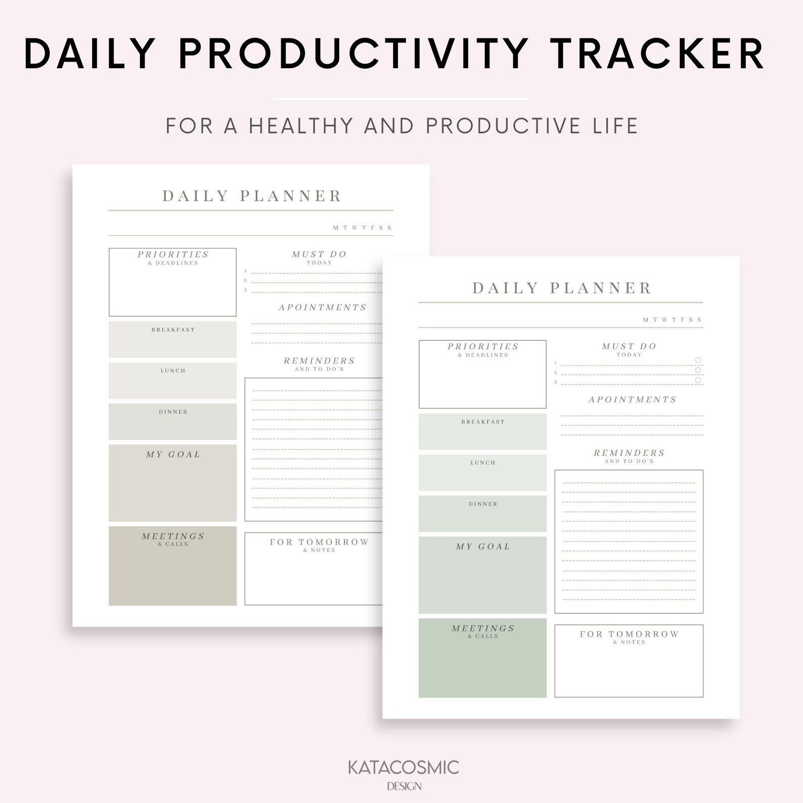 EDITABLE DAILY PLANNER to Do List Printable Productivity - Etsy