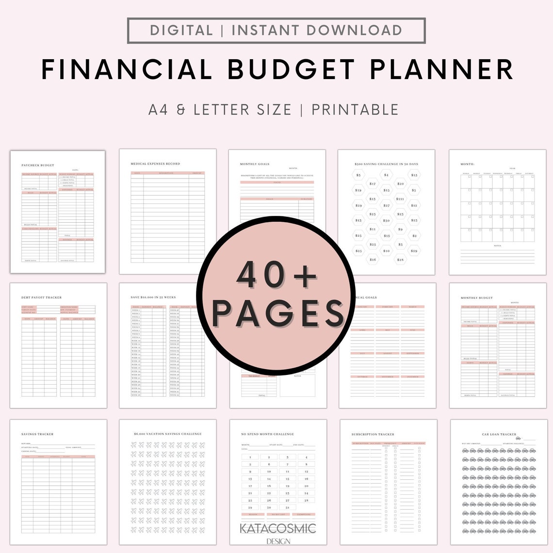Printable Budget Planner Bundle Budget Planner Kit Weekly - Etsy
