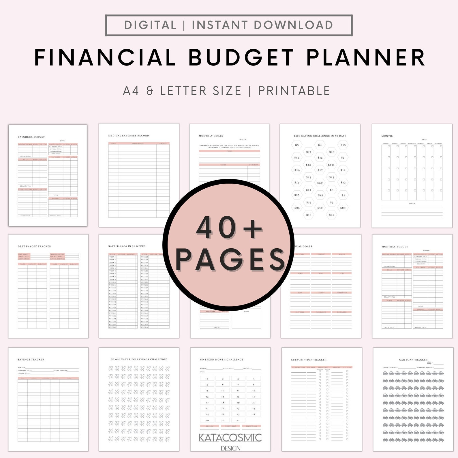 Printable Budget Planner Bundle Budget Planner Kit Weekly - Etsy