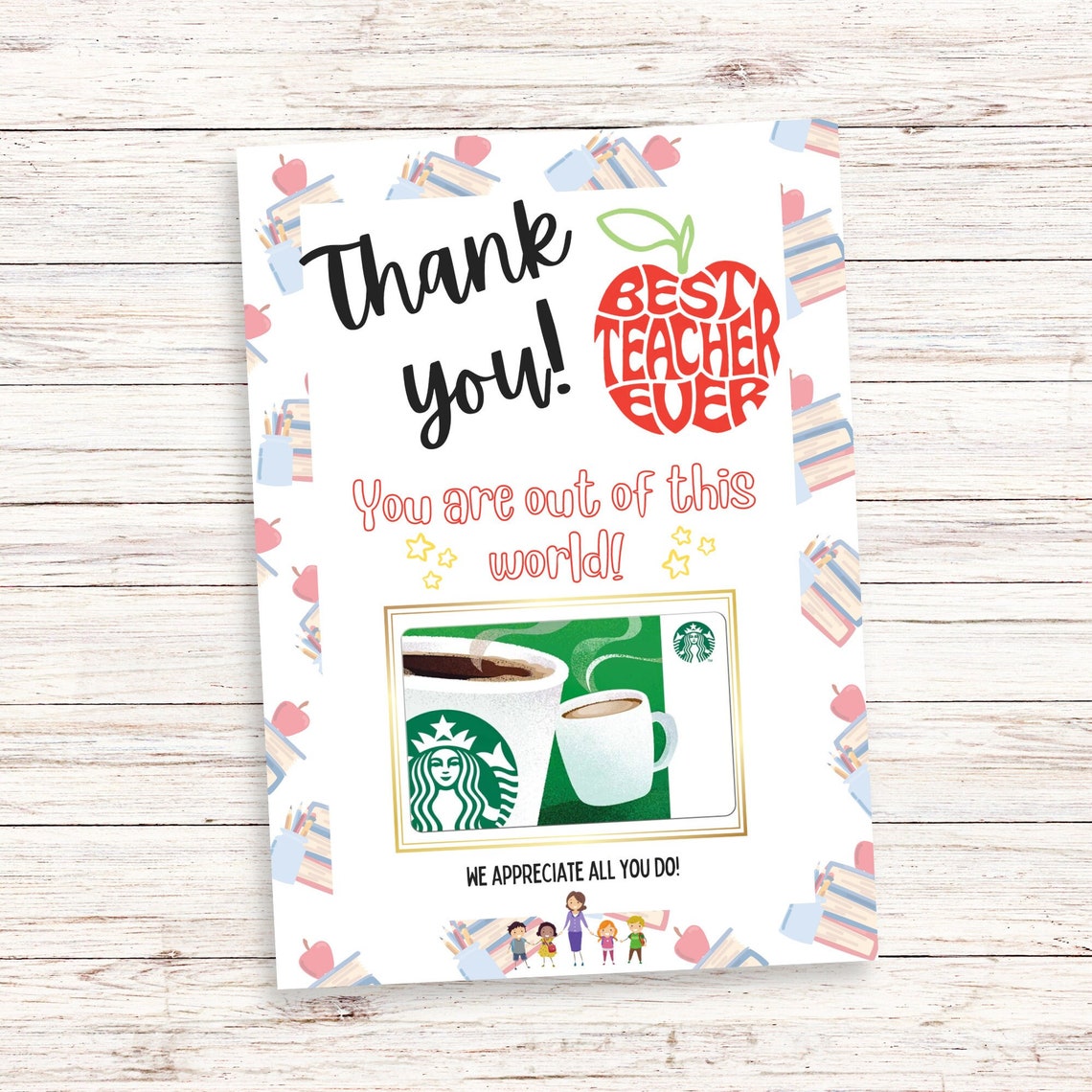 Teacher Appreciation Week Gift PRINTABLE Gift Card Holder | Etsy