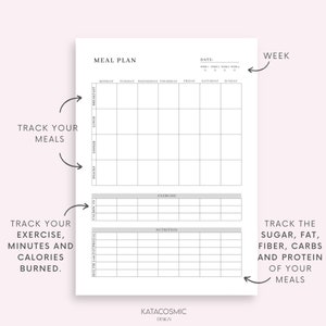Weekly Meal Planner, Digital Meal Planner PDF, Meal Prep, Fitness ...