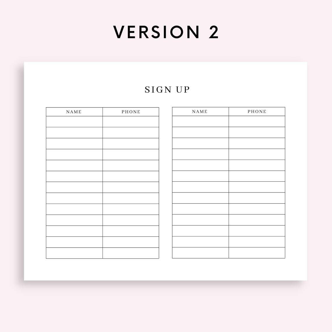 Minimalist Sign up Sheet 3 Email Sign up Forms PRINTABLE - Etsy