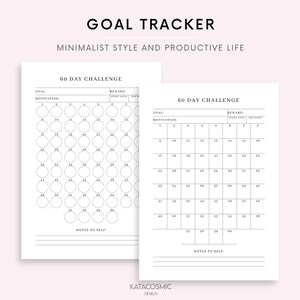 60 Day Challenge, Goal Setting, Goal Progress Tracker, Habit Forming ...