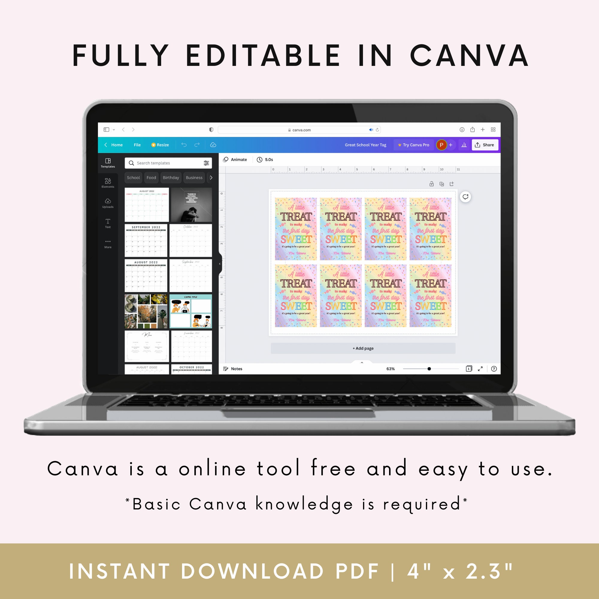 EDITABLE Welcome Back to School Gift Tag First Day of School - Etsy