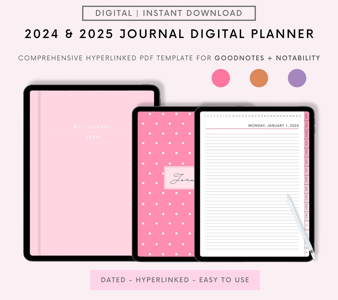 Digital Daily Journal Pages, Digital Journal for Ipad, Goodnotes and ...
