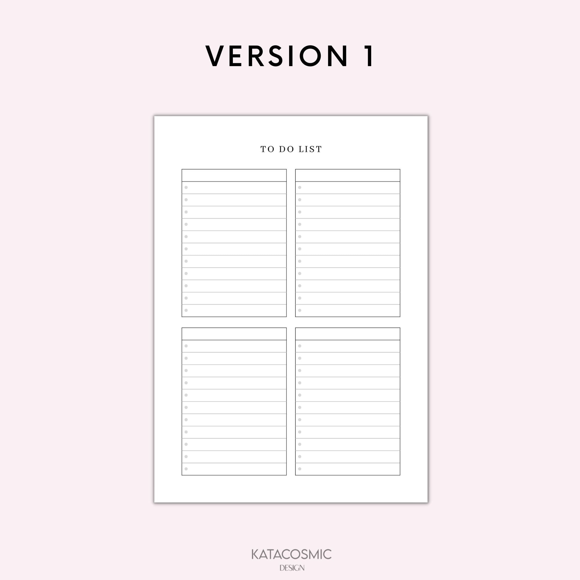 Blank to Do List Printable PDF Blank Task Checklist Planner | Etsy