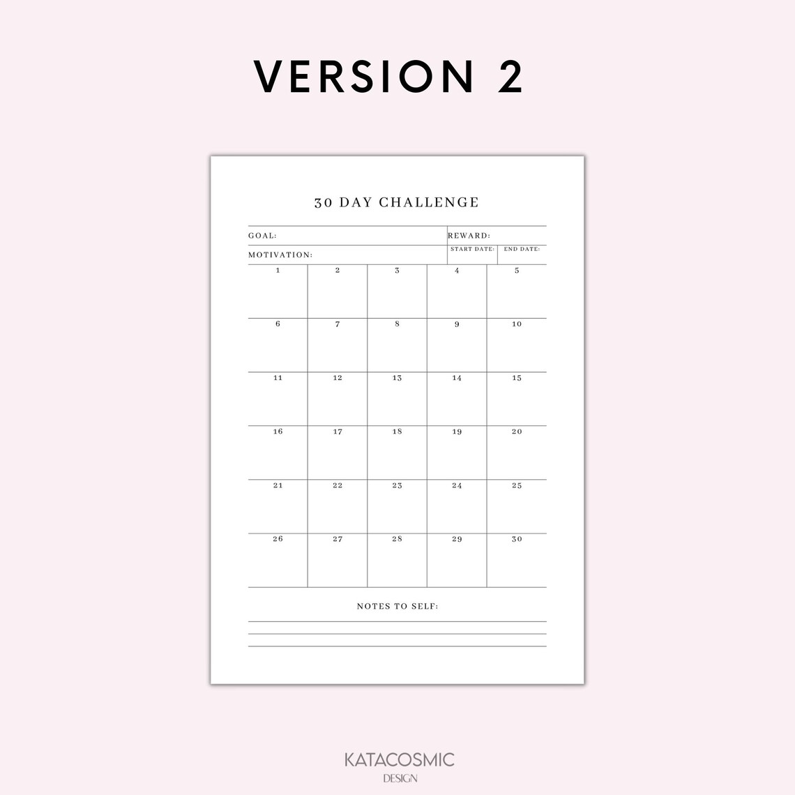 30 Day Challenge Goal Setting Goal Progress Tracker Habit - Etsy