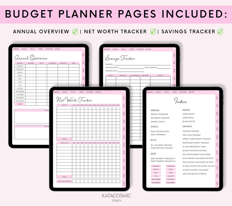 Digital Budget Planner Budget Template Monthly Budget - Etsy