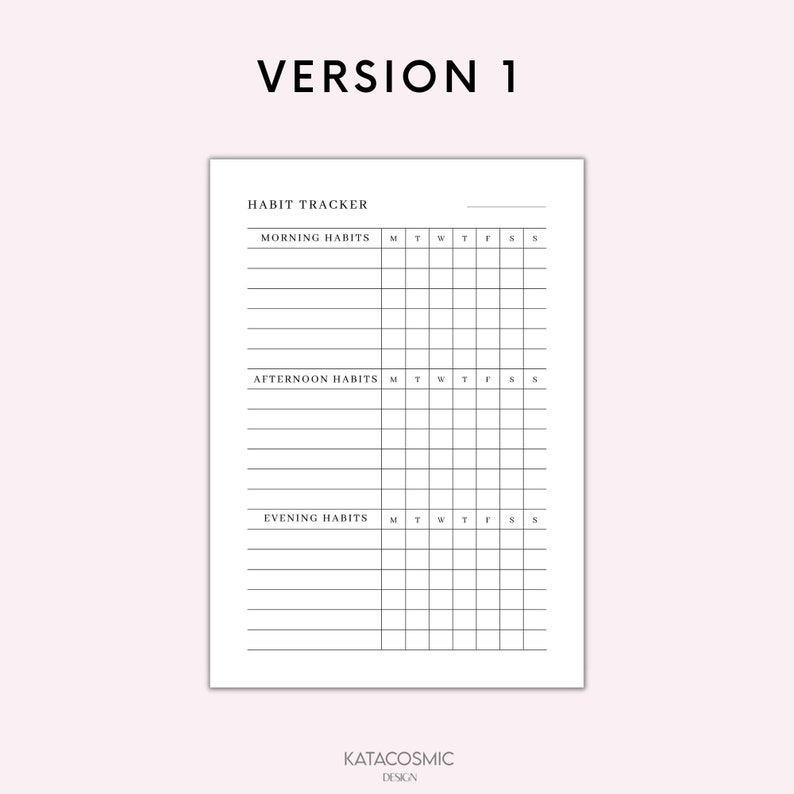 Daily Habit List Tracker Daily Routine Planner Habit Tracker | Etsy