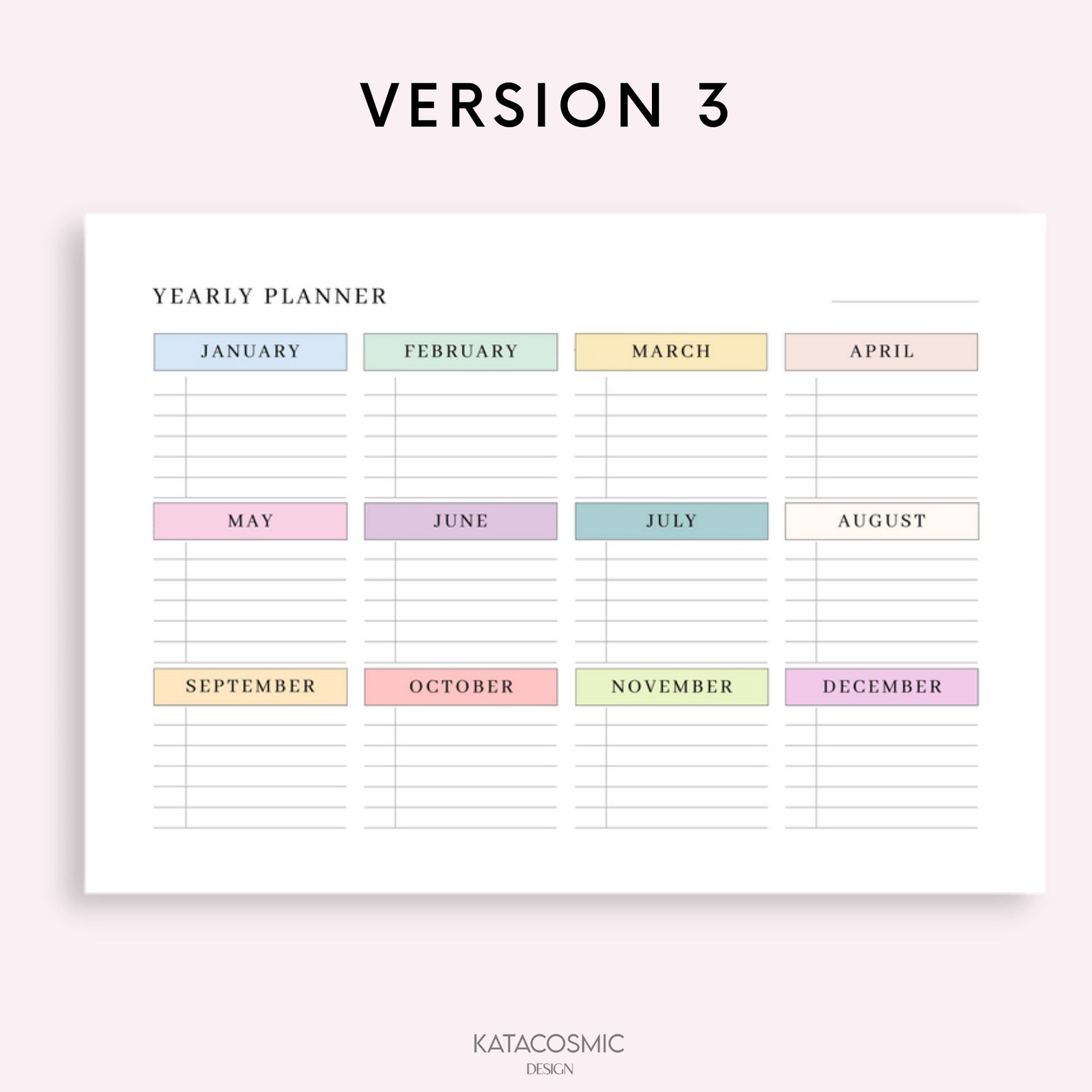 Yearly Tasks Printable Landscape Yearly to Do List - Etsy