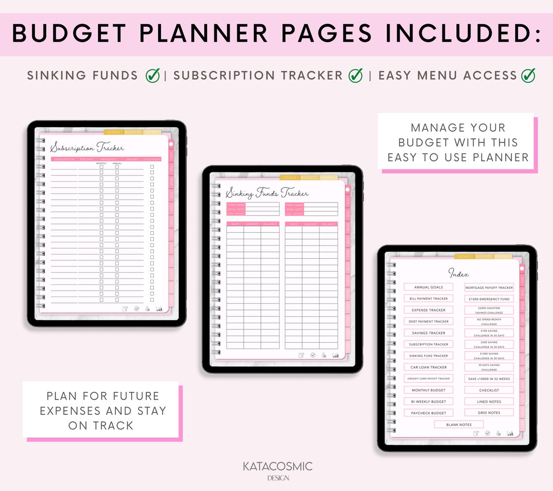 Digital Budget Planner Digital Finance Planner Digital - Etsy