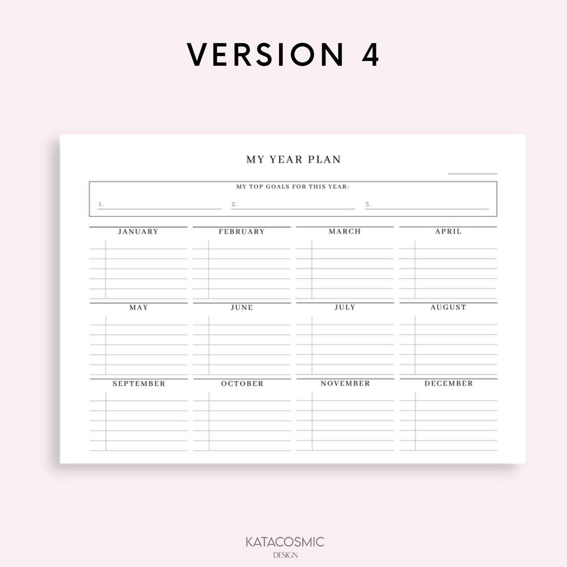 Yearly Tasks Printable Landscape Yearly to Do List - Etsy