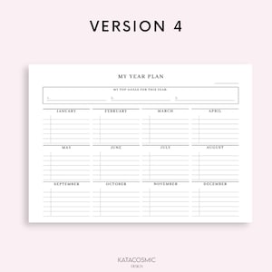 Yearly Tasks Printable Landscape, Yearly to Do List, Minimalist Yearly ...
