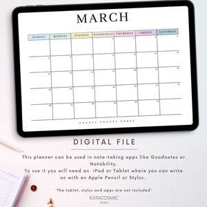 Digital 2023 Monthly Calendar for Goodnotes, Desk Calendar, Minimalist ...