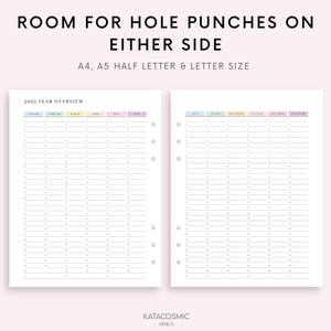 2025 Year at a Glance, Two Page Yearly Planner Printable, 12 Month ...