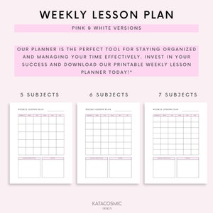 Lesson Plan Template, Lesson Planner Printable, Homeschool Teacher ...