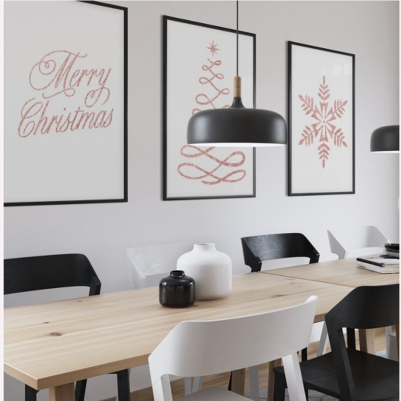 Gallery Set of 3 Christmas Wall Art, Christmas Decorations, Christmas ...