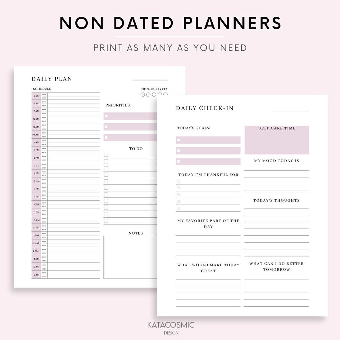 Digital Daily Planner for Goodnotes Blush Pink Half Hour - Etsy