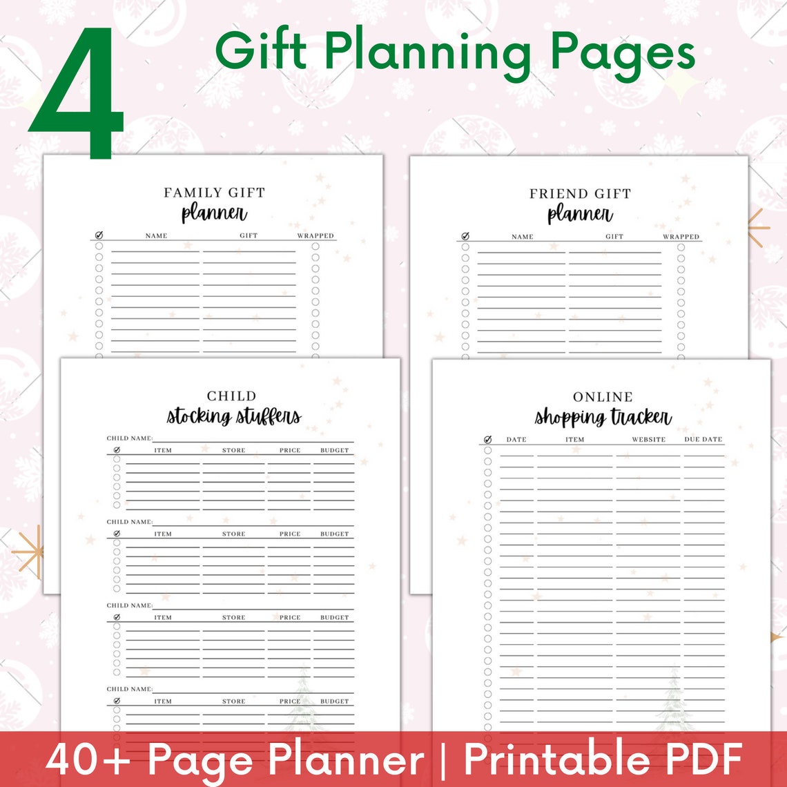 Christmas Planner Printable Holiday Planner Gift Budget - Etsy