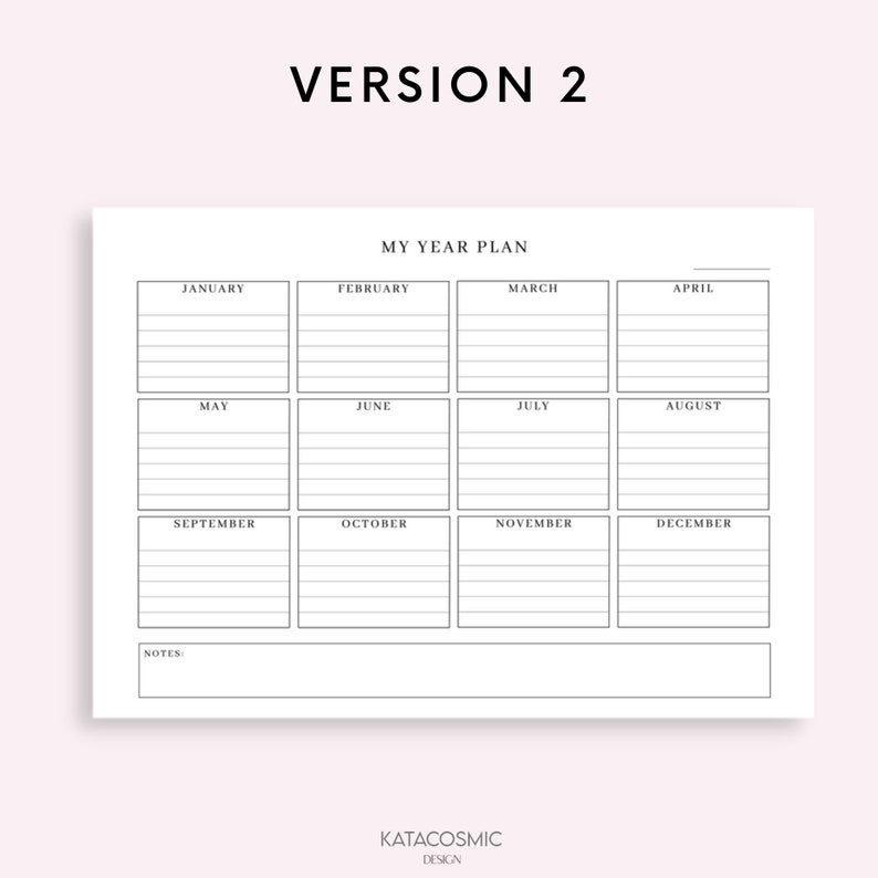 Yearly Tasks Printable Landscape Yearly to Do List - Etsy