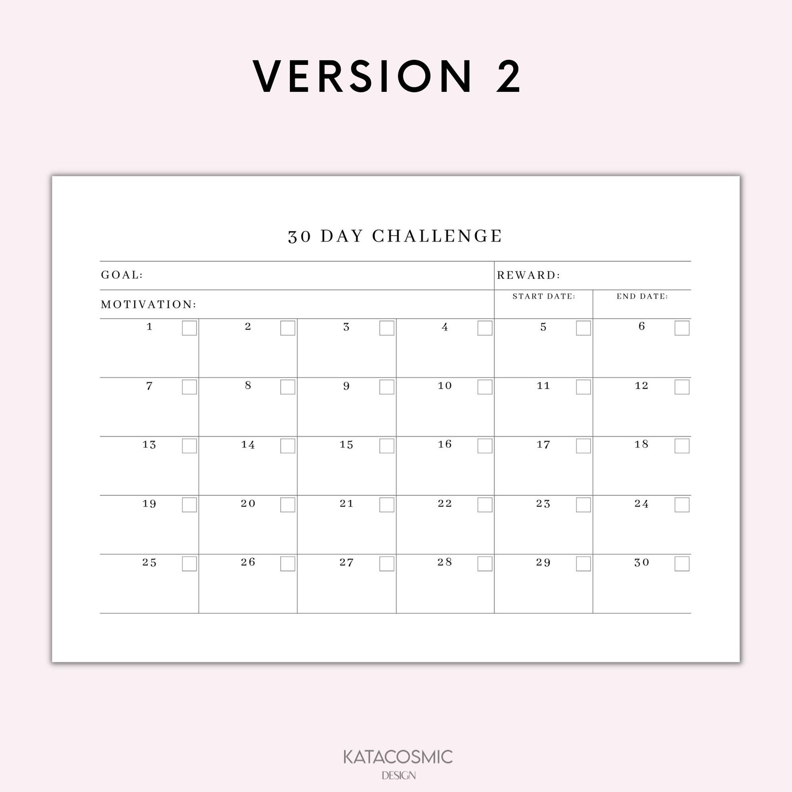 30 Day Challenge Tracker Printable Printable Habit Tracker | Etsy