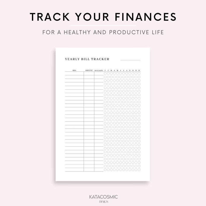 Editable Monthly Bill Tracker Monthly Bill Log Bill Planner - Etsy