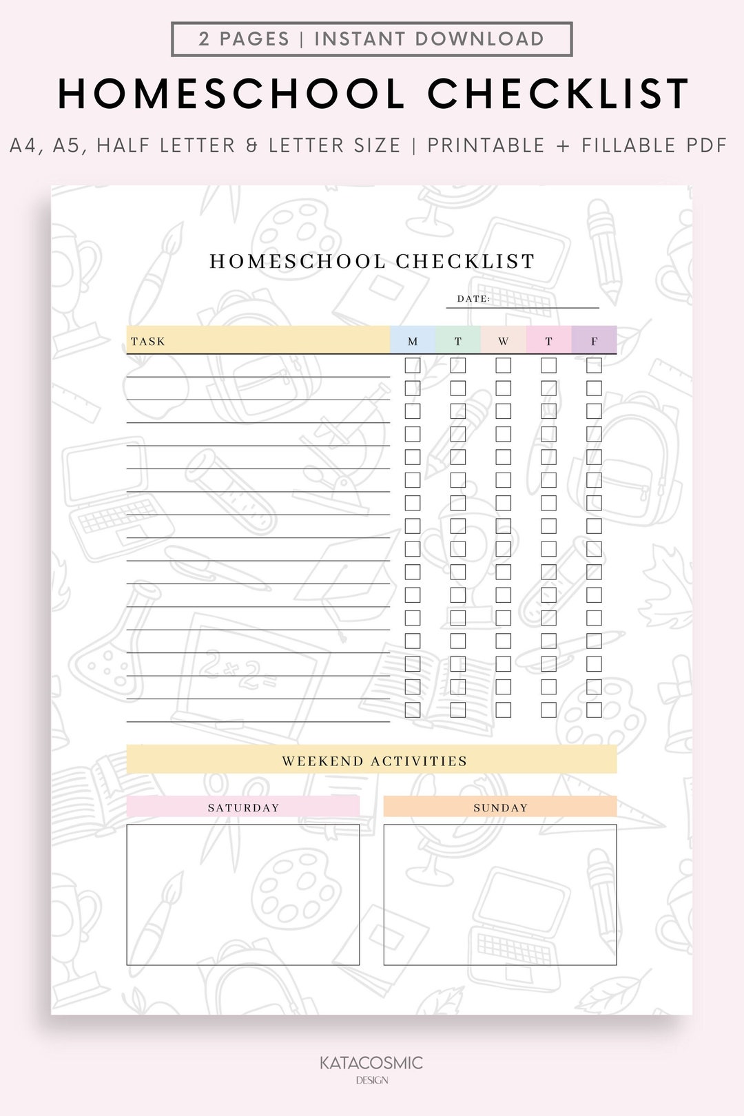 Editable Homeschool Planner | Digital School Planner | Printable ...