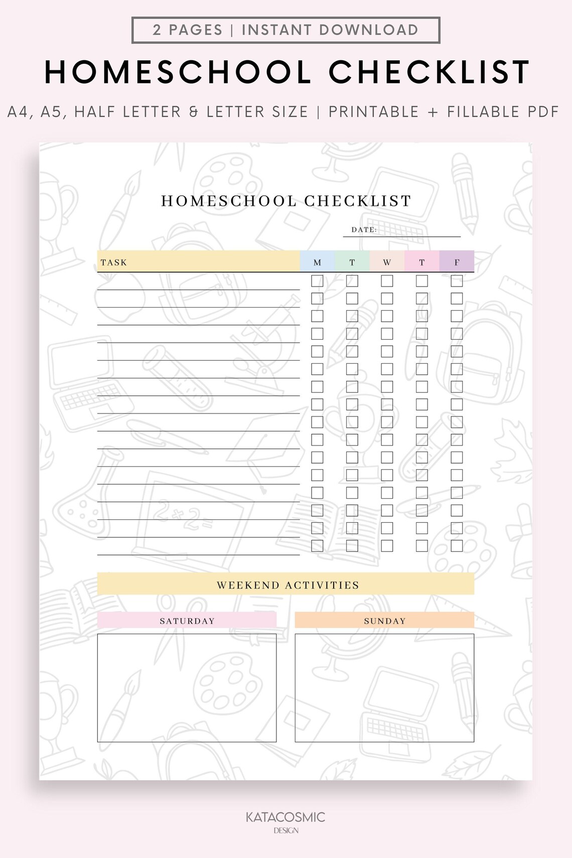 Editable Homeschool Planner | Digital School Planner | Printable ...