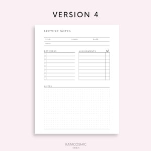 Printable Lecture Notes, Note Taking Template, College Student Lined ...
