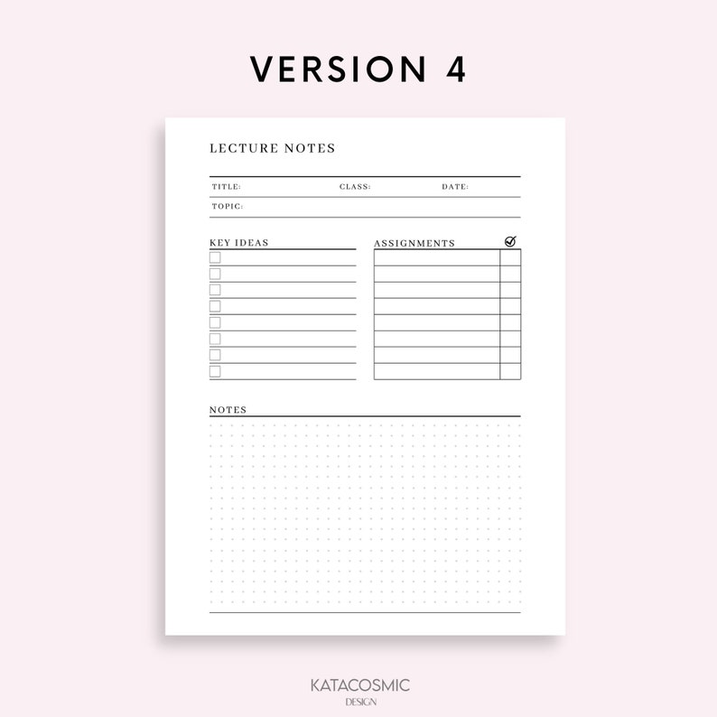 Printable Lecture Notes, Note Taking Template, College Student Lined ...