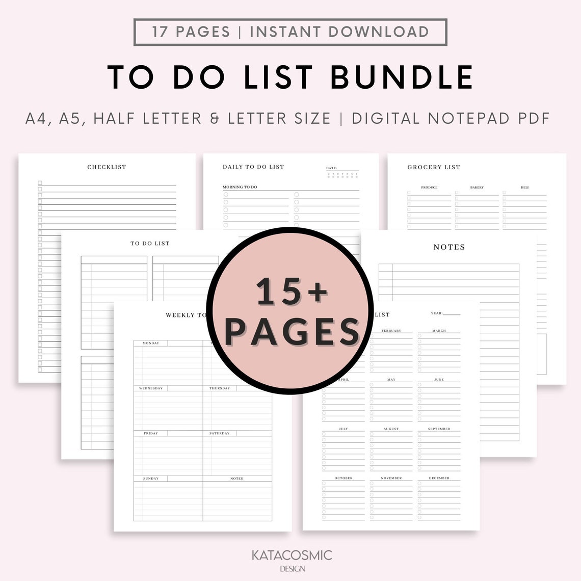 To Do List Pages Daily to Do List Grocery List Shopping - Etsy