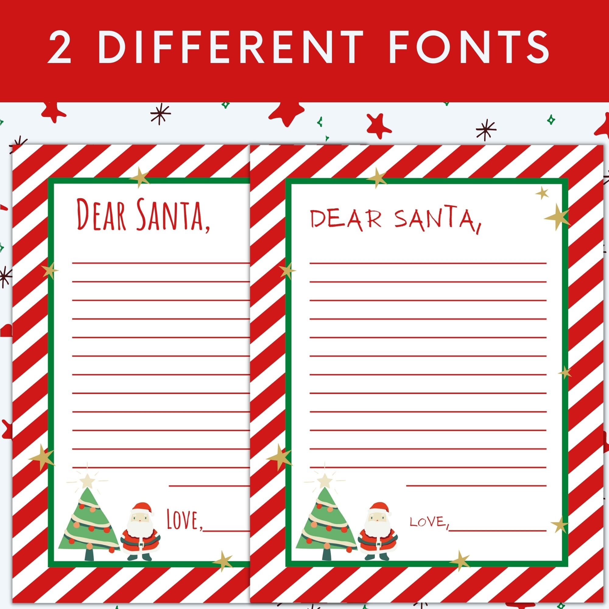 Printable Letter to Santa Claus, Dear Santa Letter Template, Santa ...