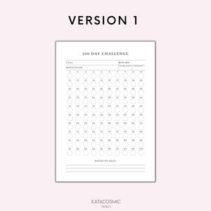 100 Day Challenge, Goal Setting, Goal Progress Tracker, Habit Forming ...