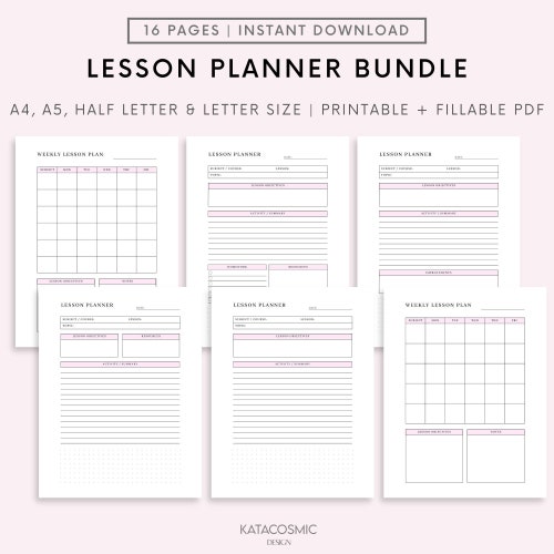 Weekly Lesson Plan Template Teacher Lesson Planner - Etsy