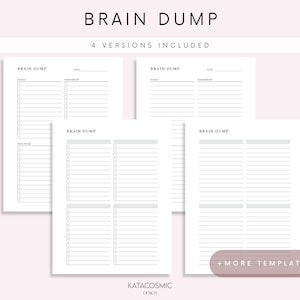 EDITABLE Brain Dump Template BUNDLE, to Do List Printable, ADHD Daily ...