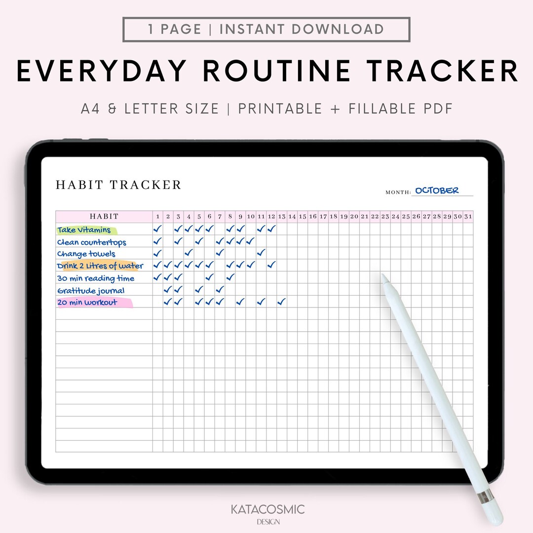 Everyday Habit Tracker for iPad and Tablet | Routine Tracker ...