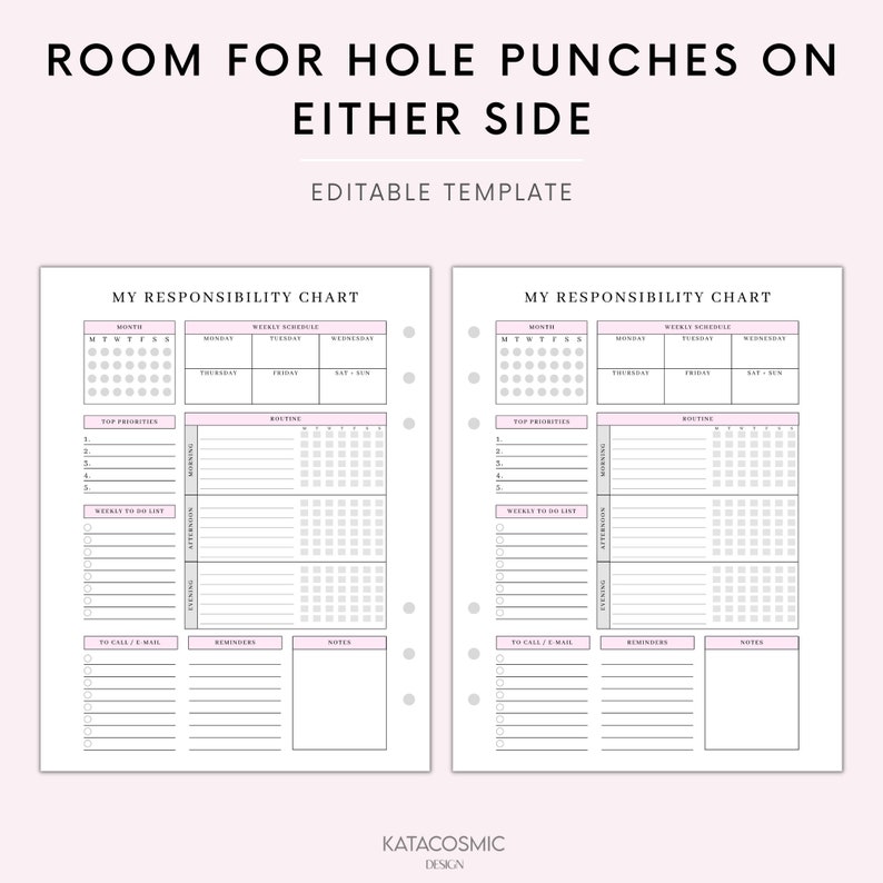 The Ultimate Responsibility Chart Printable Editable for - Etsy