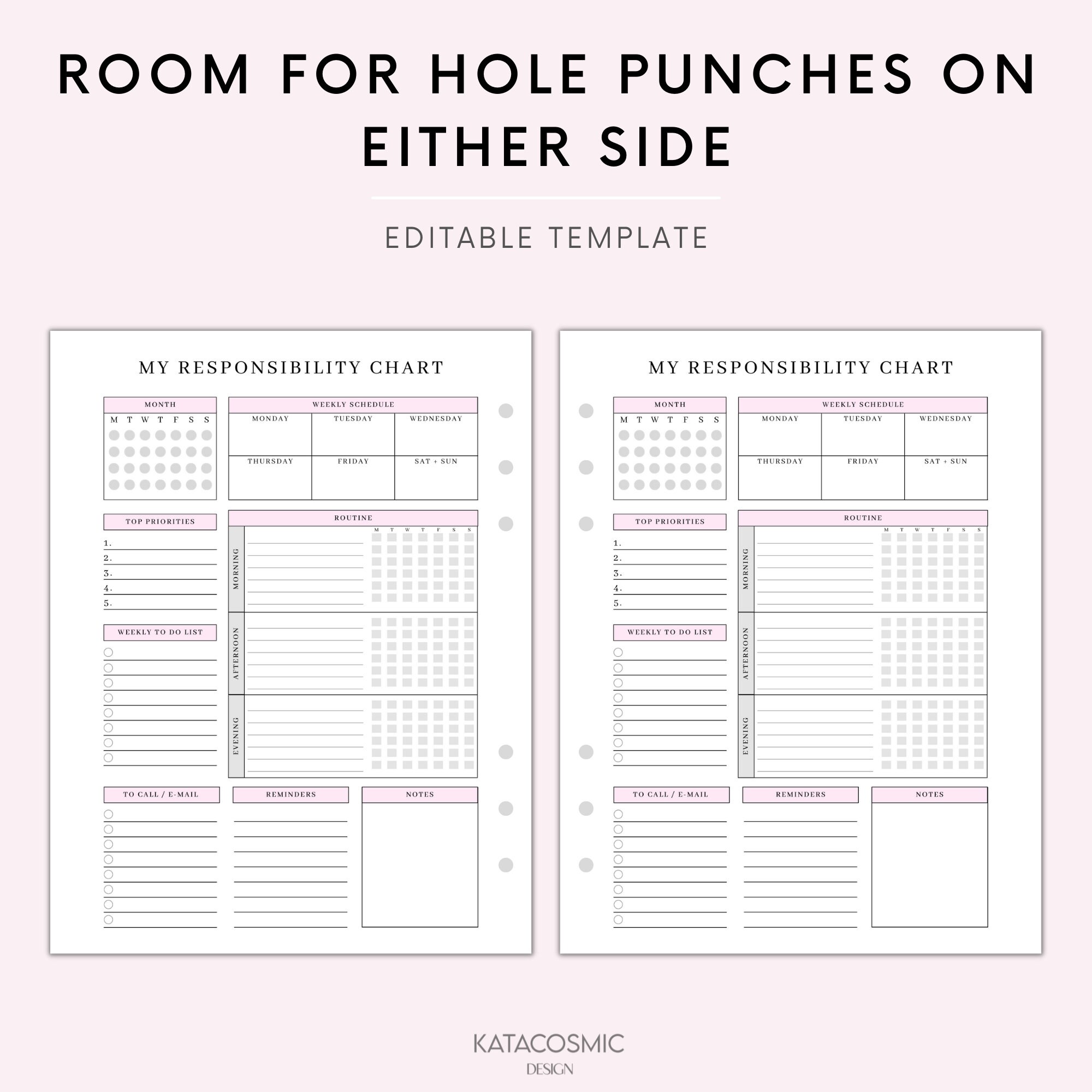 The Ultimate Responsibility Chart Printable Editable for - Etsy