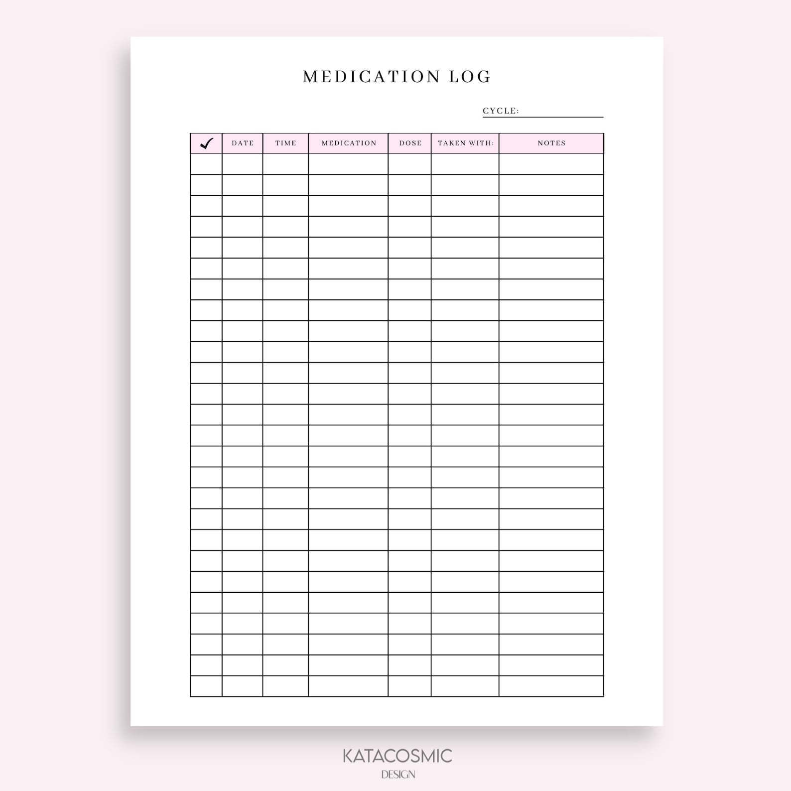 Printable Medication Tracker Medication Log Med Tracker - Etsy