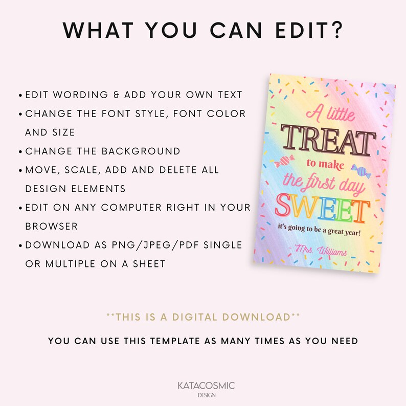 EDITABLE Welcome Back to School Gift Tag, First Day of School, Teacher ...