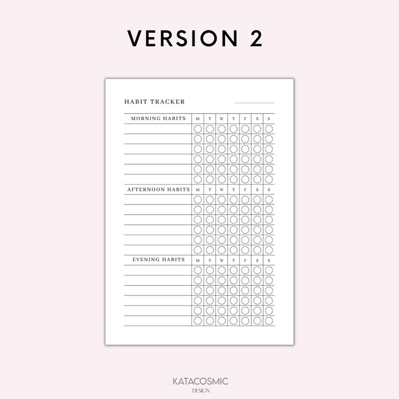 Daily Habit List Tracker Daily Routine Planner Habit Tracker | Etsy