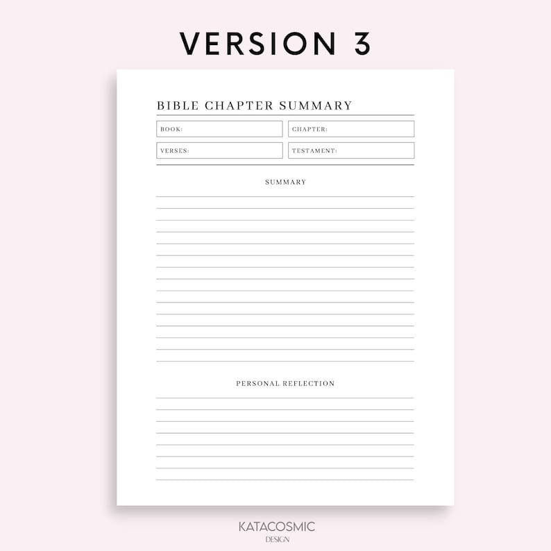 Bible Study Printable, Bible Chapter Summary, Bible Study Journal Pages ...