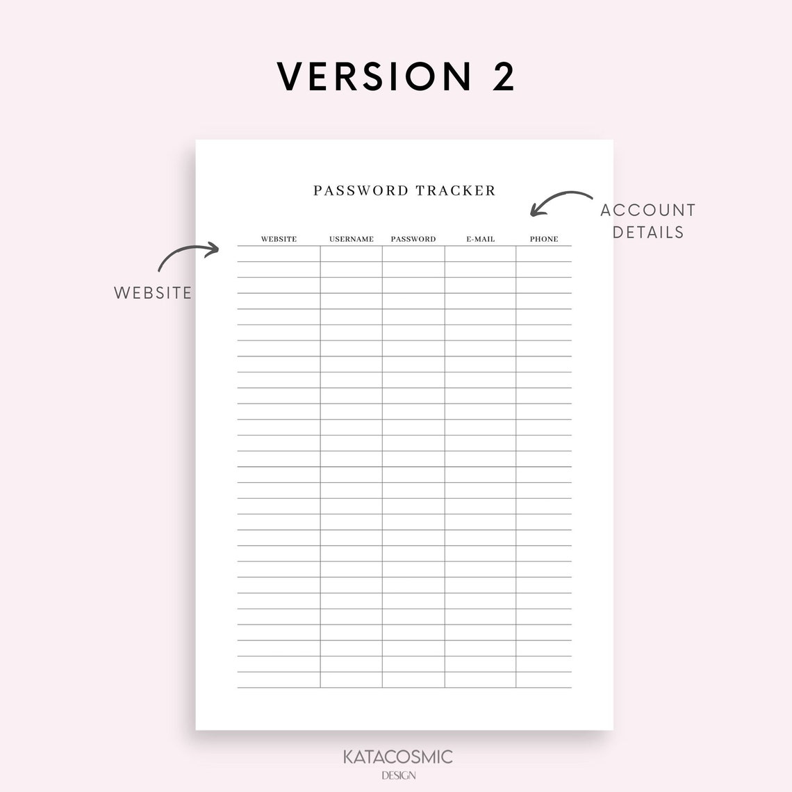 Password Tracker Printable, Password Book, Password Keeper, Password ...
