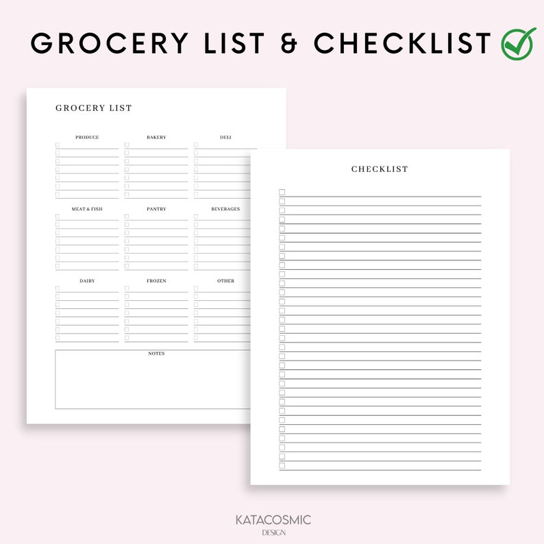 To Do List Pages Daily to Do List Grocery List Shopping - Etsy