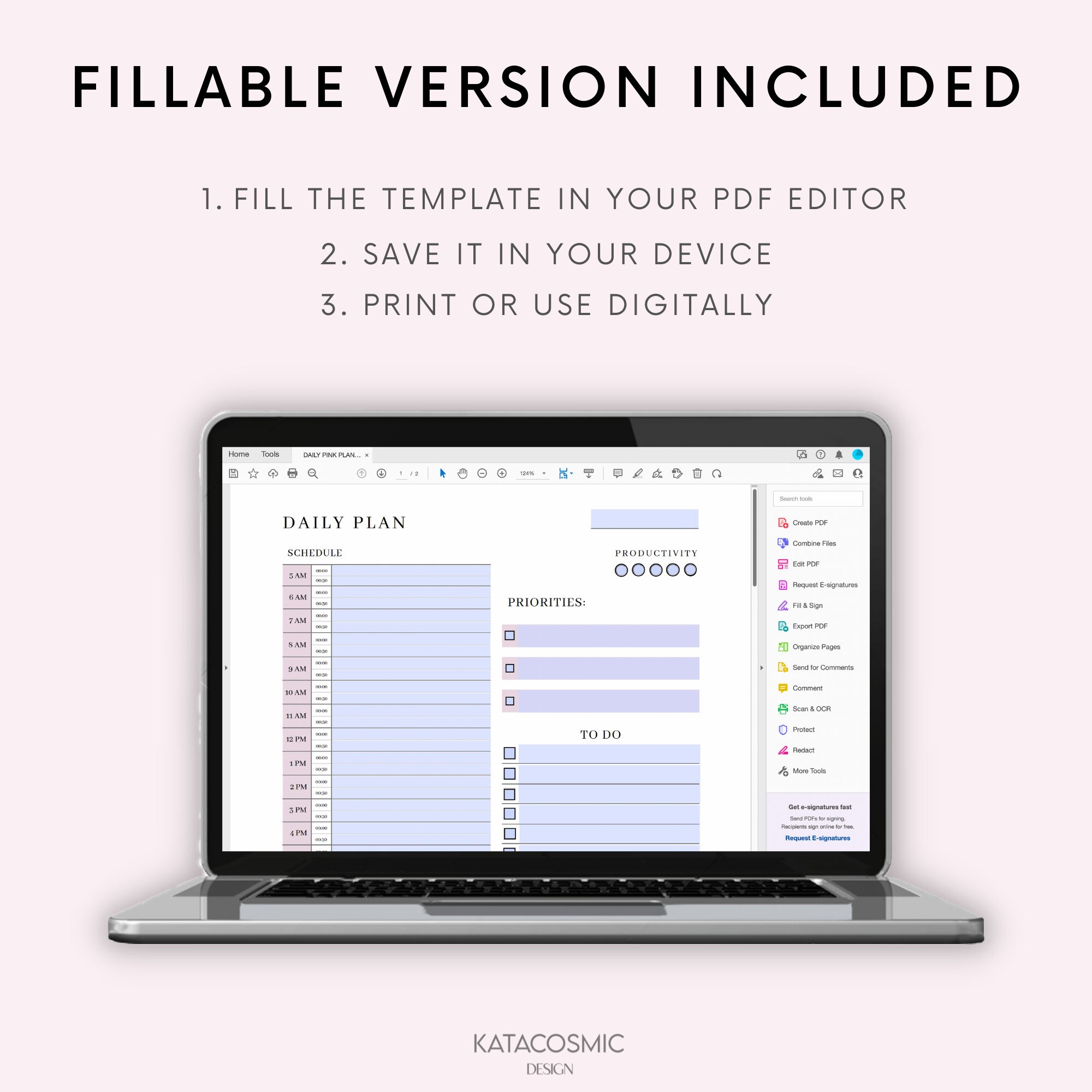 Digital Daily Planner for Goodnotes Blush Pink Half Hour - Etsy