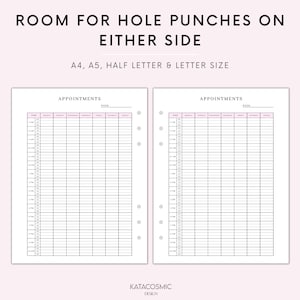 Printable Appointment Book, Print at Home Timeslot Booking Template for ...
