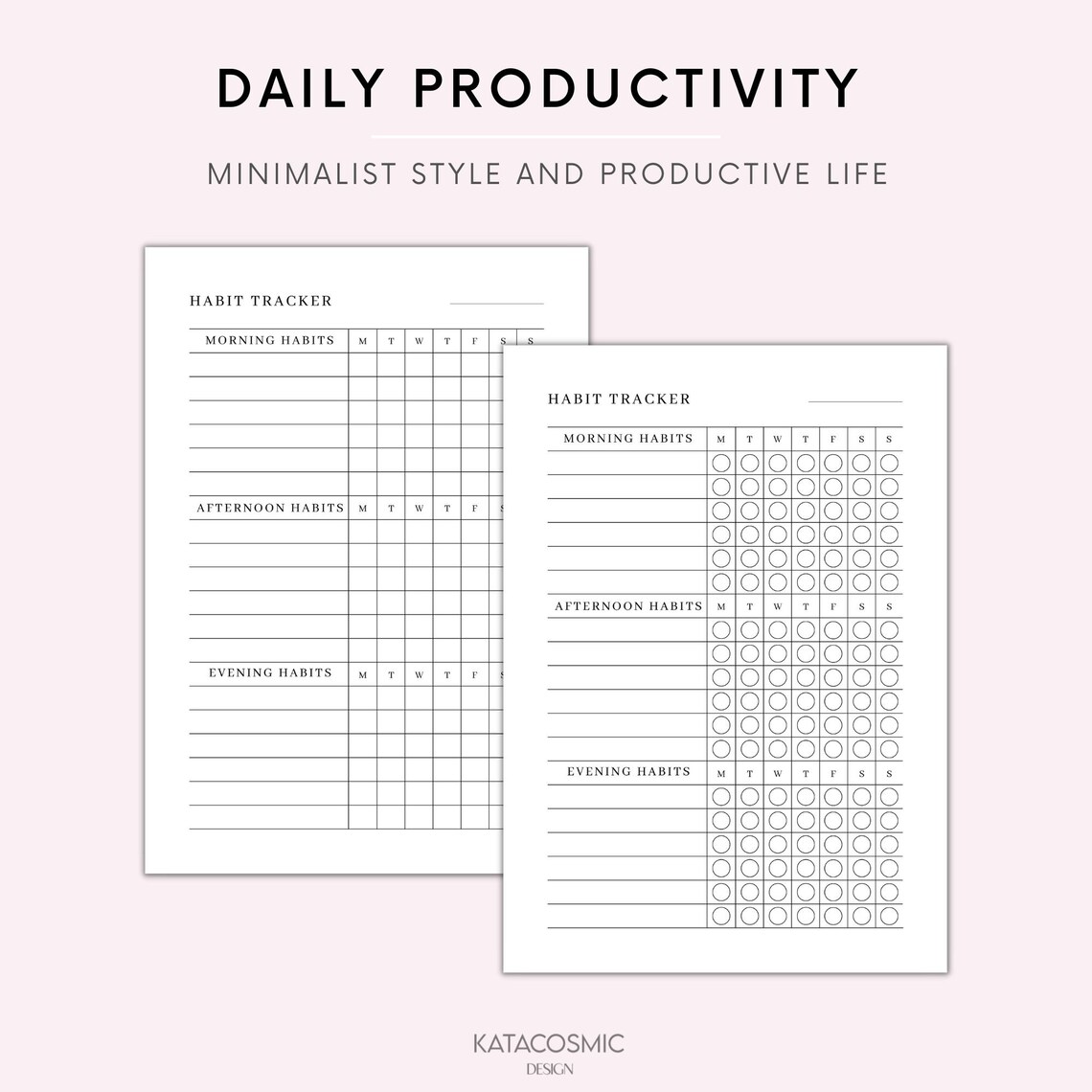 Daily Habit List Tracker Daily Routine Planner Habit Tracker | Etsy