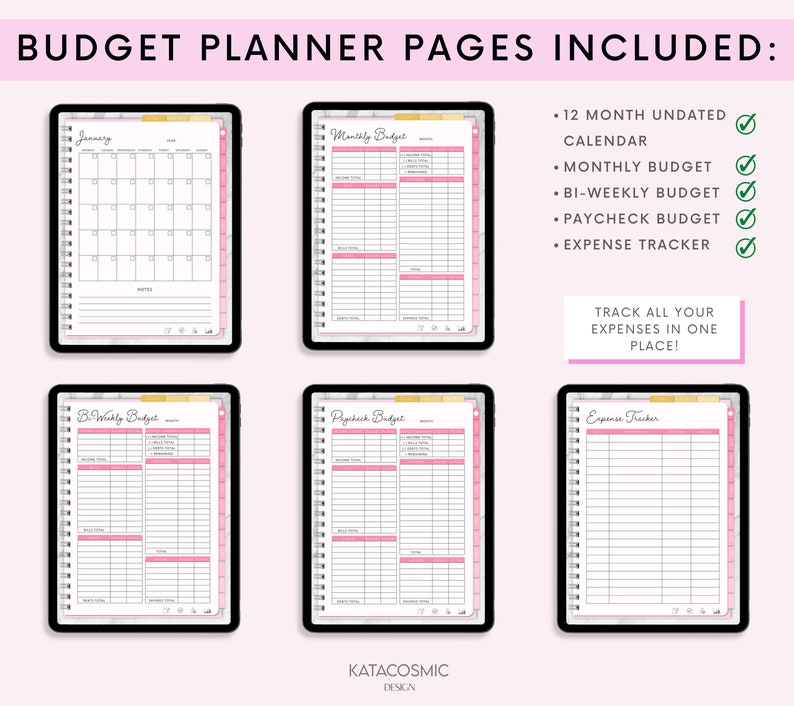 Digital Budget Planner, Digital Finance Planner, Digital Planner, Bi ...