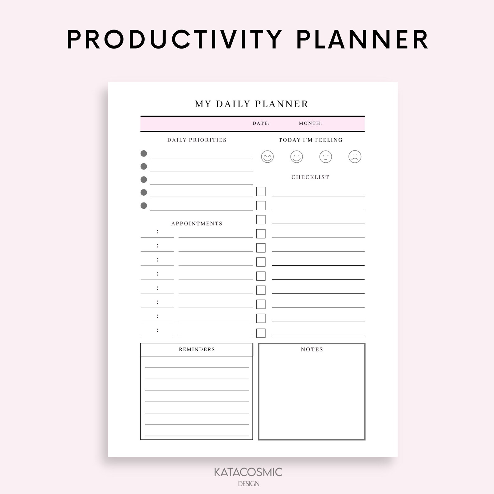 Printable ADHD Daily Planner in Various Different Sizes, Instant ...